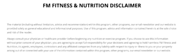 Fitness Disclaimer with Examples · PrivacyTerms.io